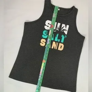 Tops | Graphic Tank Sun Salt Sand Gray Summer Beach Tropics Vacation ...